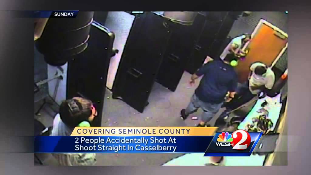 Surveillance video shows accidental shooting at gun range - YouTube