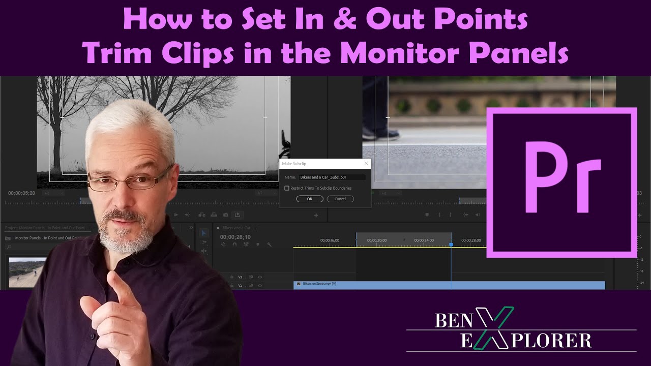 Subclips and In & Out Points in Premiere - YouTube