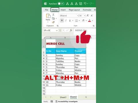 How to Merge cell in excel using Shortcut | Merge cell in excel By Abhishek Sir #shorts - YouTube