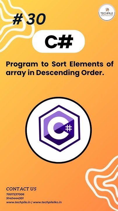 🔥Program to sort Elements of array in Descending Order. - YouTube