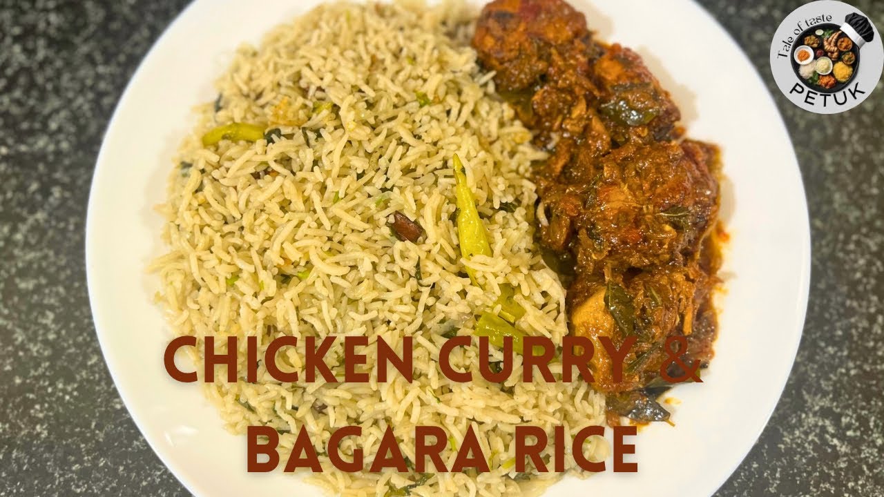 Chicken Curry & Bagara Rice recipe | Telugu style Chicken & Rice combo ...