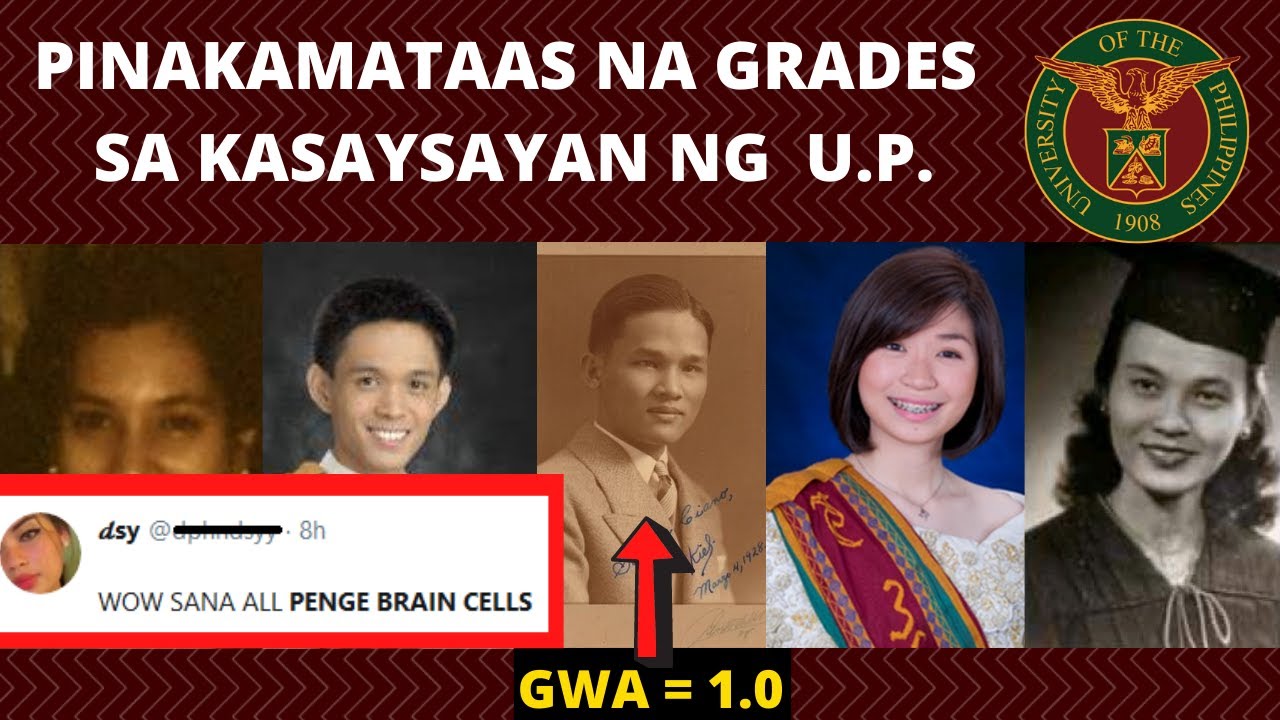 TOP 5 PINAKAMATAAS na GRADES sa UP HISTORY | Highest GWA of U.P ...