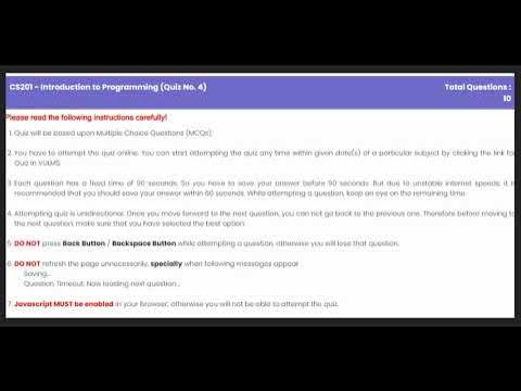 CS201 Quiz # 4 Solution || CS201 - Introduction to Programming || Fall 2024 - YouTube