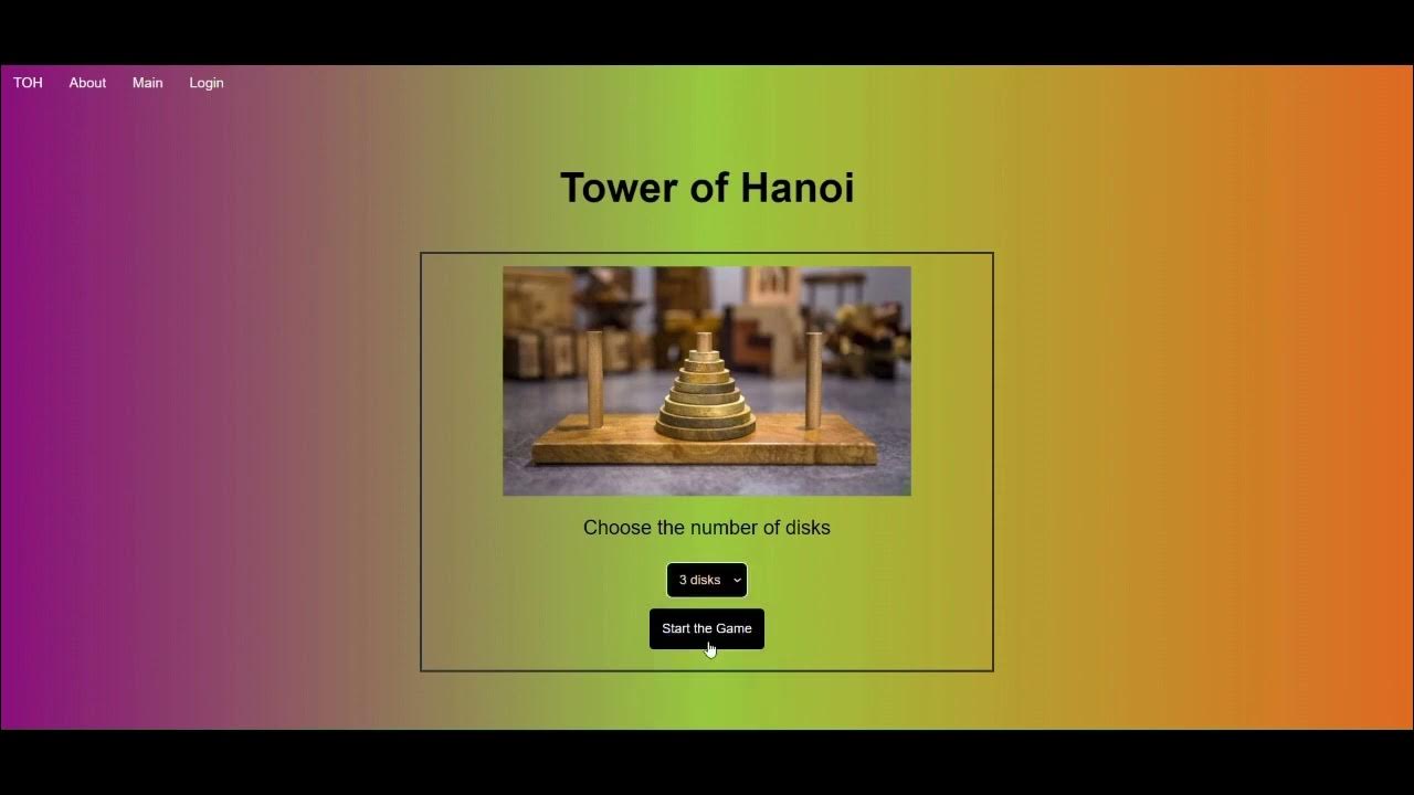 Towers of Hanoi website using Html, CSS and JavaScript. - YouTube