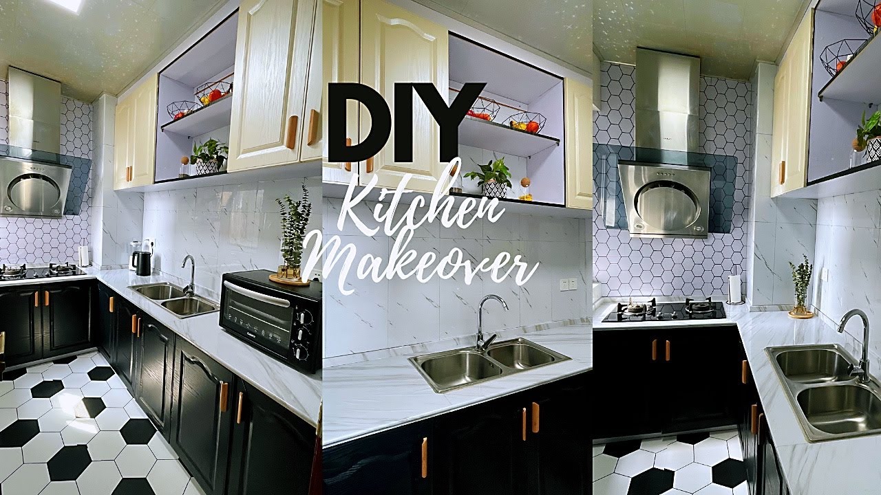 DIY Kitchen Makeover! BUDGET and RENTAL Friendly| DIY Countertop ...