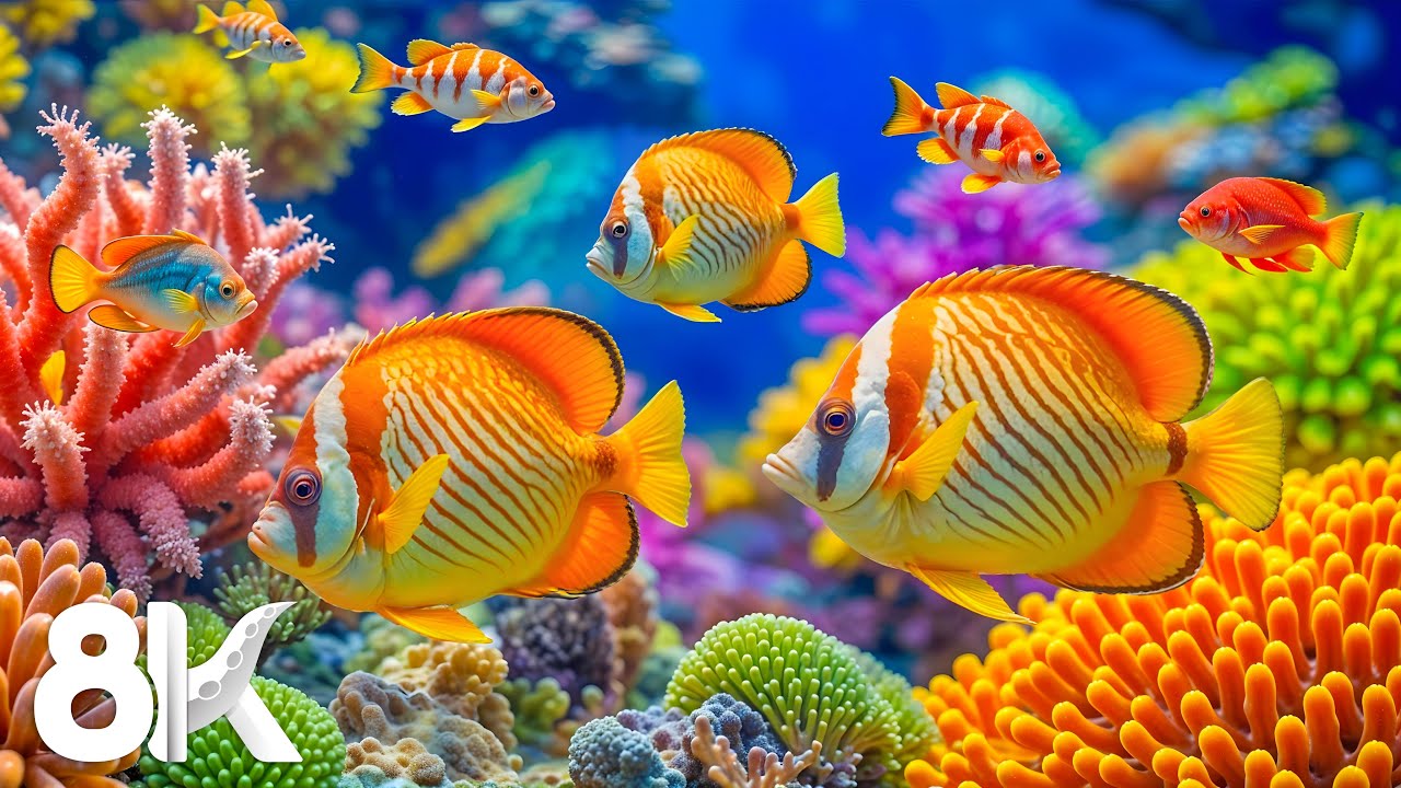 The Ocean 8K (ULTRA HD VIDEO) - Beautiful Marine life & Relaxation ...