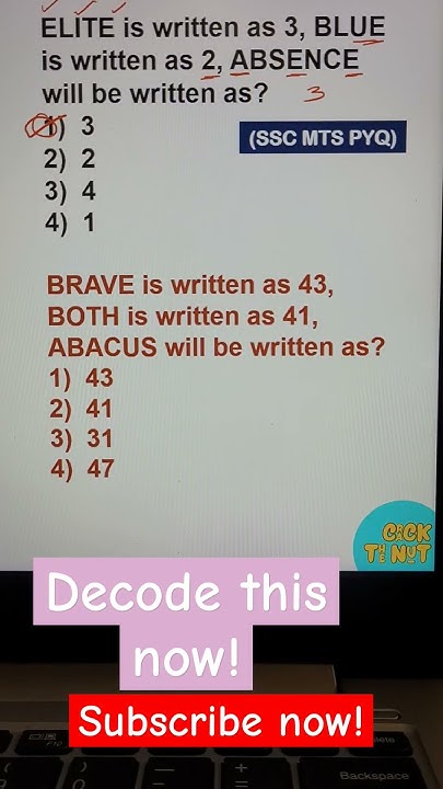 Decode This Now Shortsviralshortssscreasoningtrickssscmtsreasoningtrickscodingdecoding