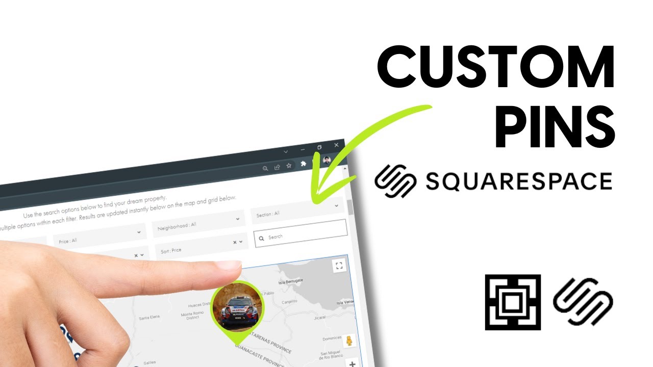How to change the Squarespace map pin style - YouTube