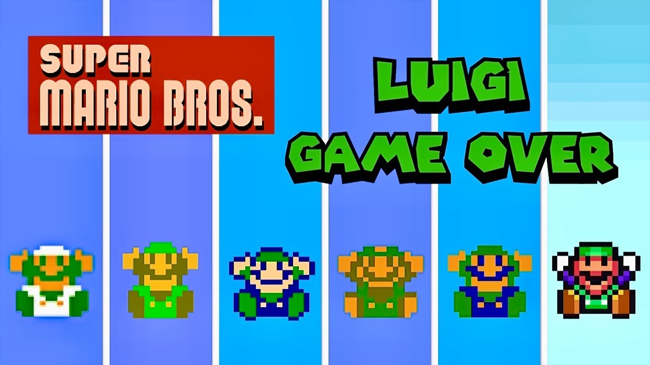 Evolution of Luigi's Death Animations & Game Over screens in SMB1 - YouTube