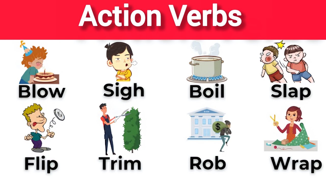 Action Verbs |Common ActionVerbs in English | English Vocabularywith ...