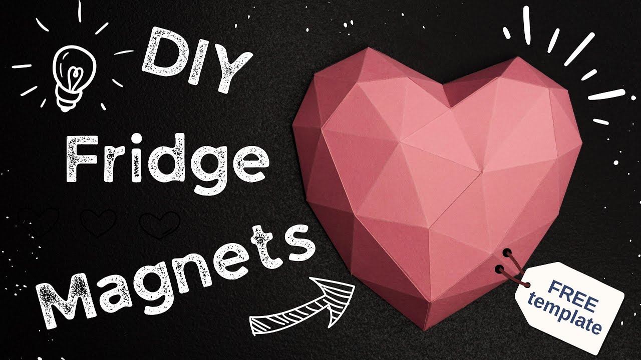Heart - fridge magnet! FREE papercraft template download - YouTube