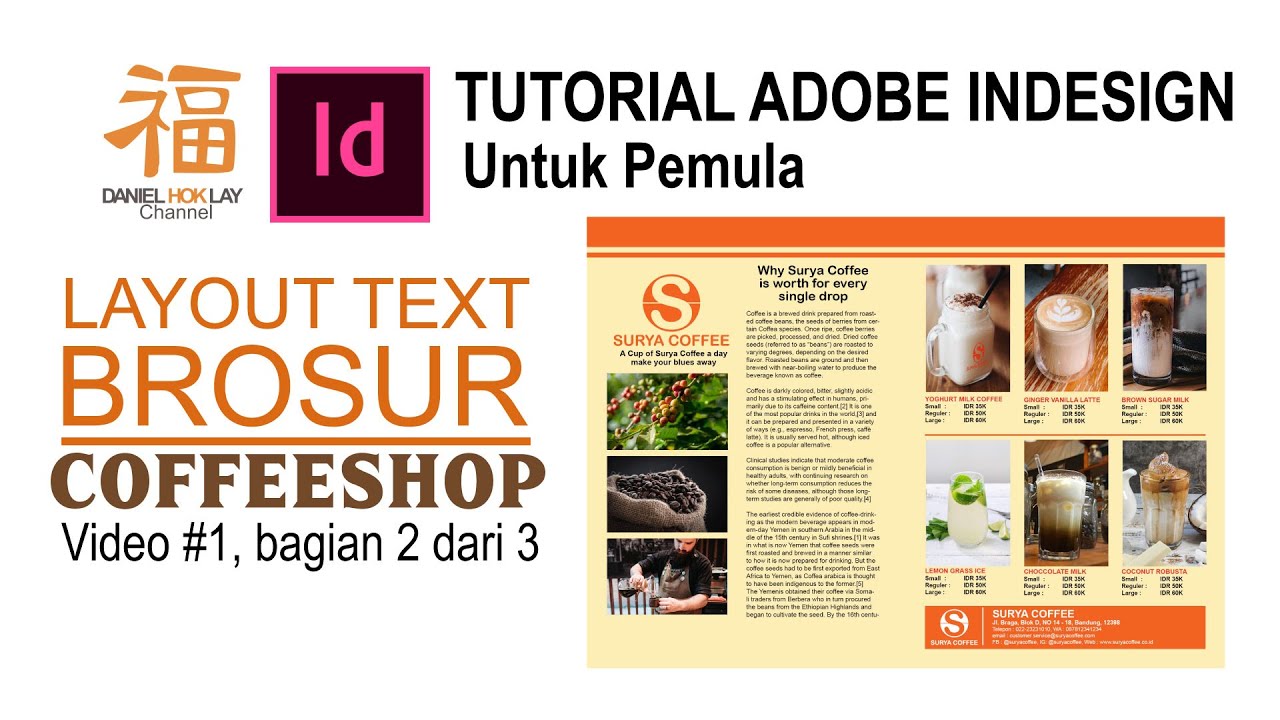 Belajar Adobe InDesign untuk pemula #1 (2 dari 3) : Layout brosur - YouTube
