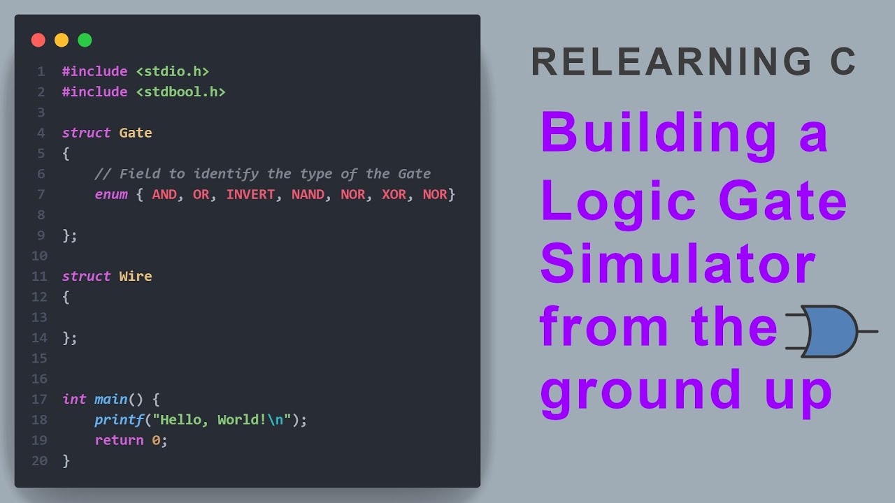 MAKING A VIRTUAL LOGIC GATE SIMULATION IN C - YouTube