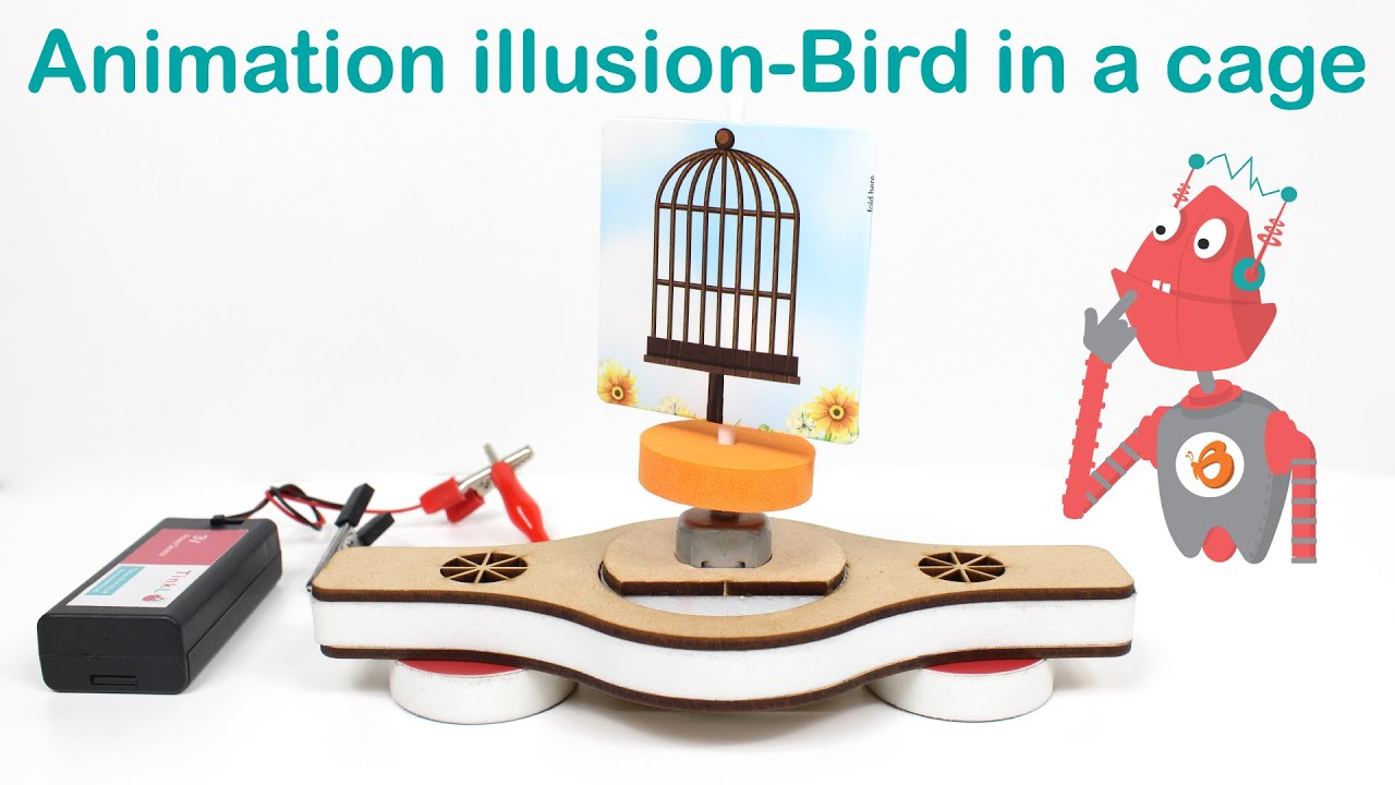 Bird in a cage Illusion | Motor Machines TinkerLab - YouTube