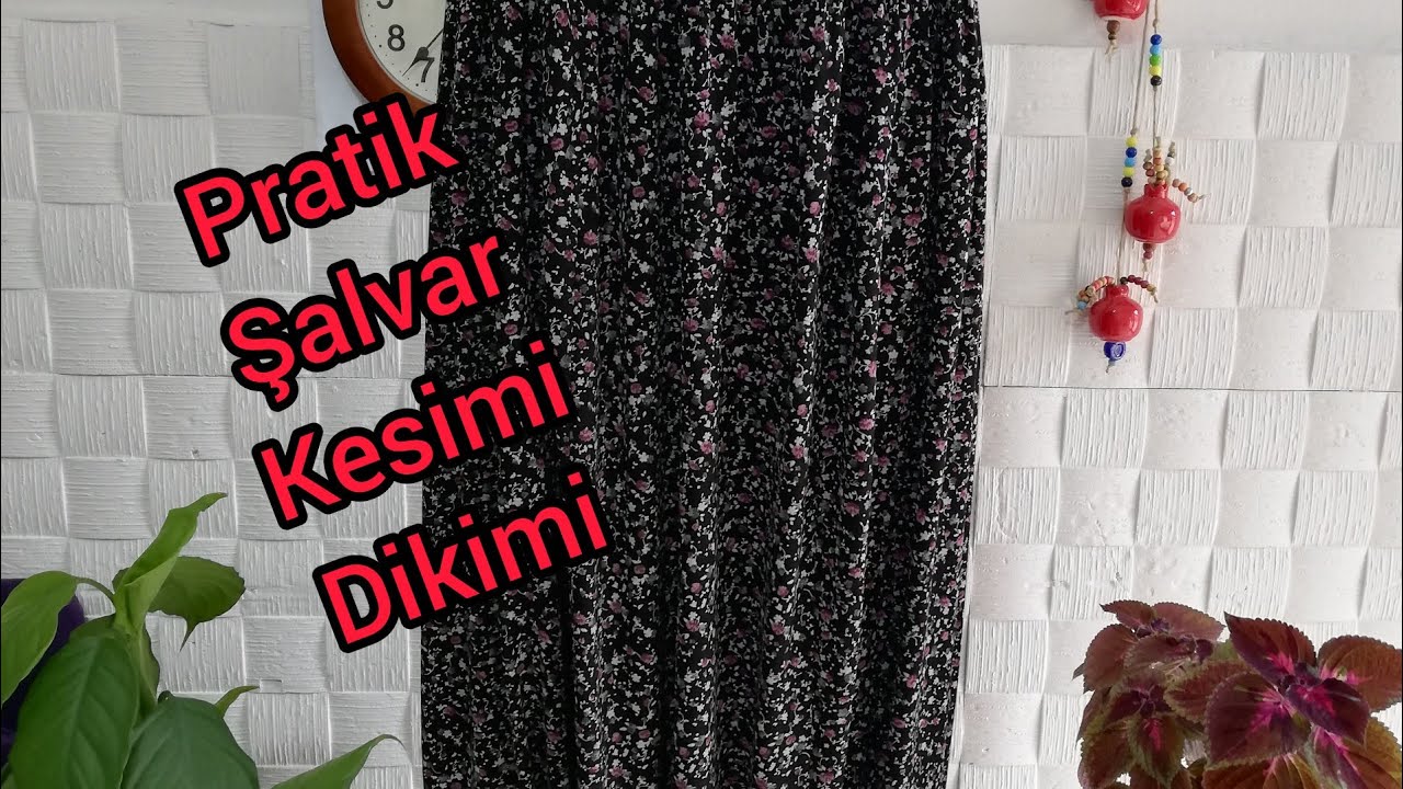 KOLAY SALVAR KESIMI DIKIMI - YouTube