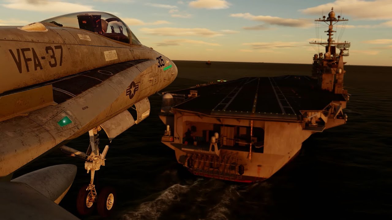 DCS World | Realistic Case III Recovery using ACLS on the Supercarrier ...