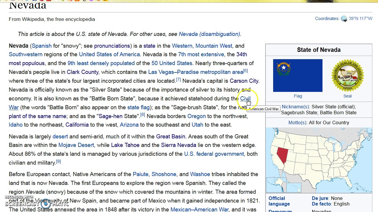 English Listening Practice - Introduction to the State of Nevada - YouTube