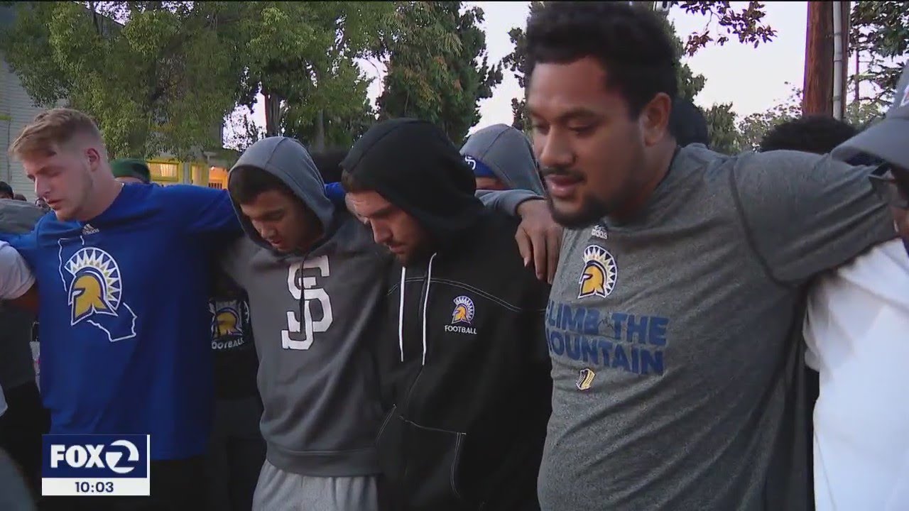 San Jose State football players, students gather for vigil after ...