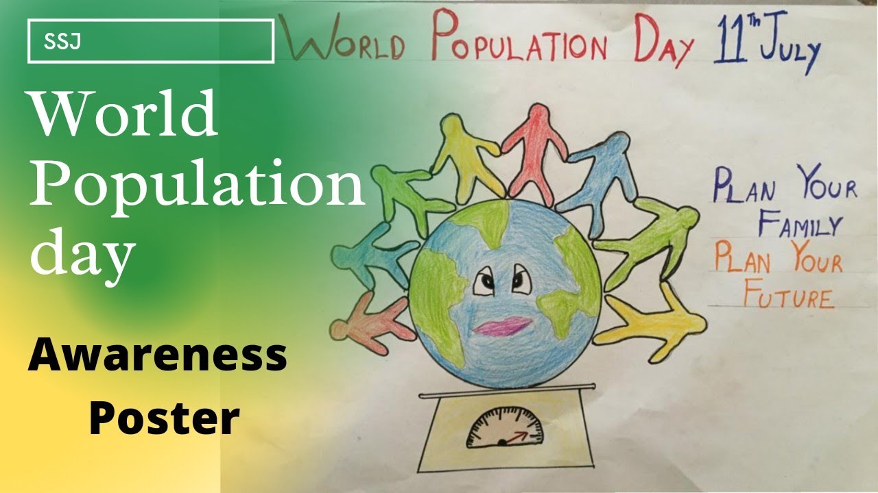 World Population Day Easy Drawing / Poster 2021 | How to draw Awareness ...