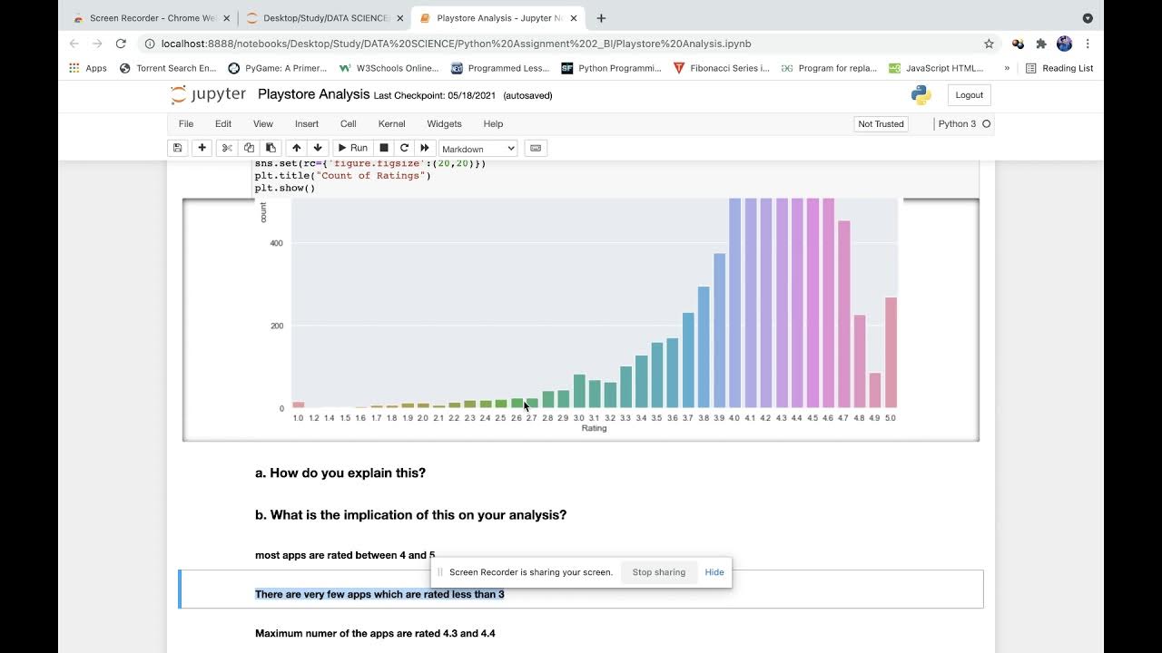 Playstore Data Analysis in Python by Harshwardhan Singla - YouTube