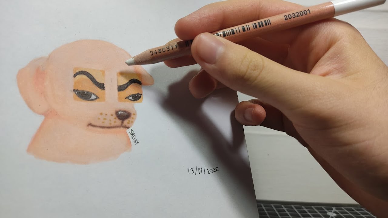 Dibujando un perrito con cejas de los memes - YouTube