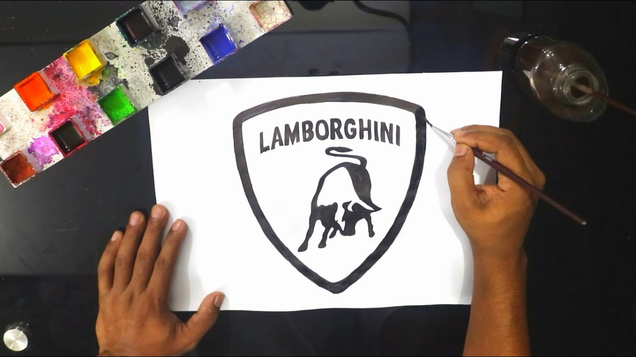 How to draw the Lamborghini logo - YouTube