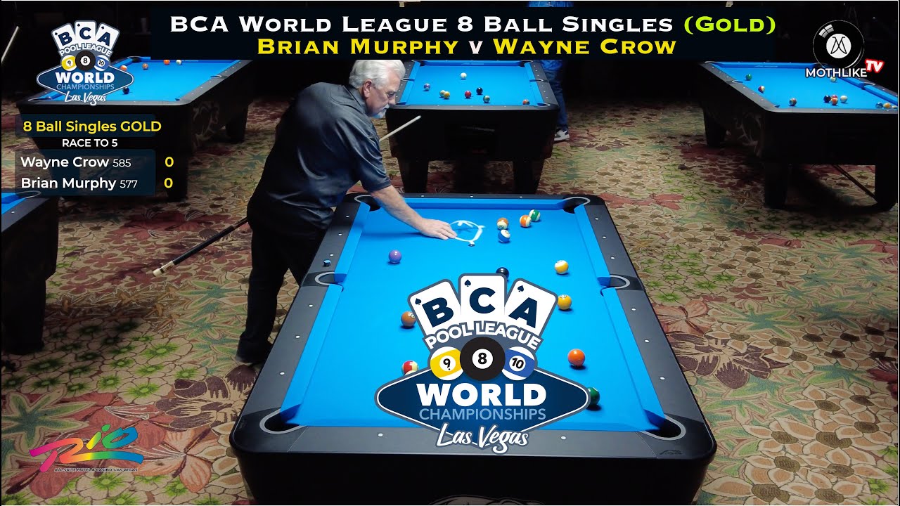 BCA 2024 World League 8-Ball Singles (Gold) Wayne Crow v Brian Murphy (Final Bracket) - YouTube