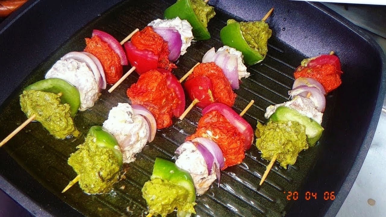 Tiranga Chicken Shashlik|Chicken Skewers|3 Types of Chicken Shashlik ...