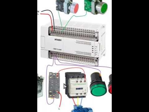 Connection of Mitsubishi PLC to direct online starter - YouTube