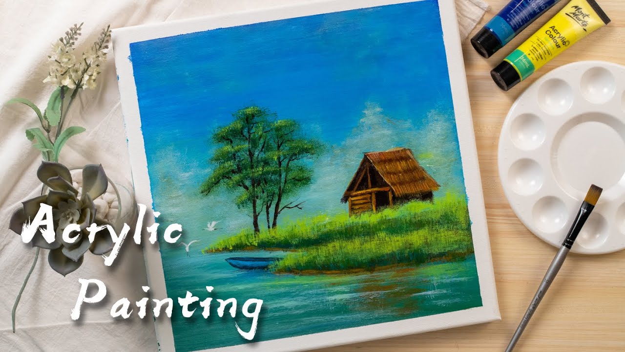 Easy Acrylic Painting For Beginners／Acrylic Paint Tutorial／Daily Art＃5 ...