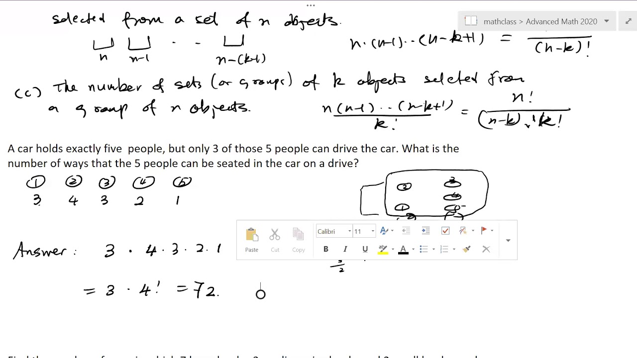 Advanced Math 27 Counting Techniques I - YouTube
