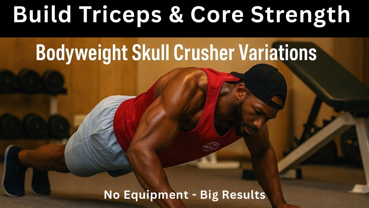 Triceps and Ab Workout | Upper Body | Bodyweight Skull Crusher Exercise to build arms, core ...