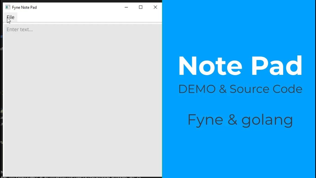 NotePad Demo Source Code - Fyne Golang GUI tutorial 71 - YouTube