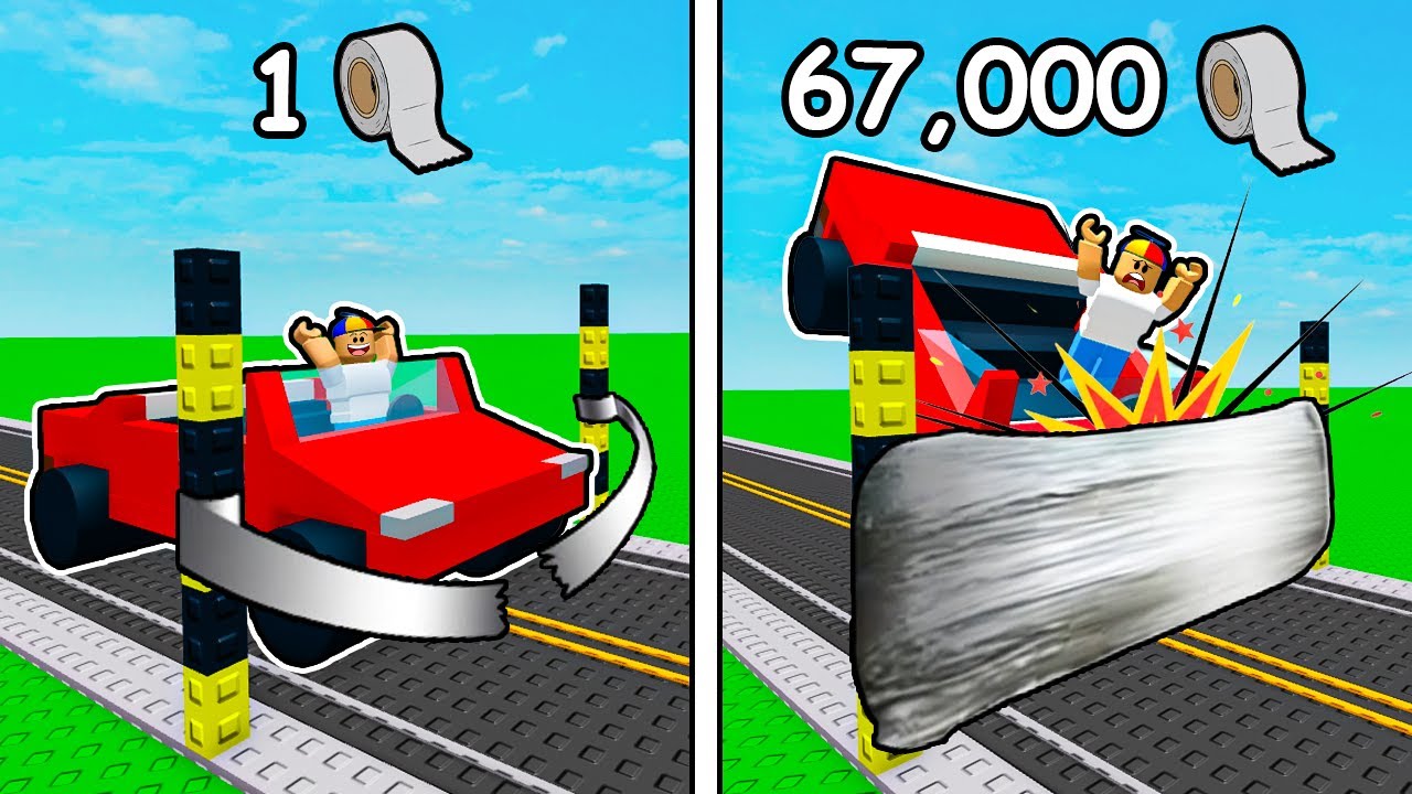 smashing the UNBREAKABLE Duct Tape Wall in Roblox... - YouTube