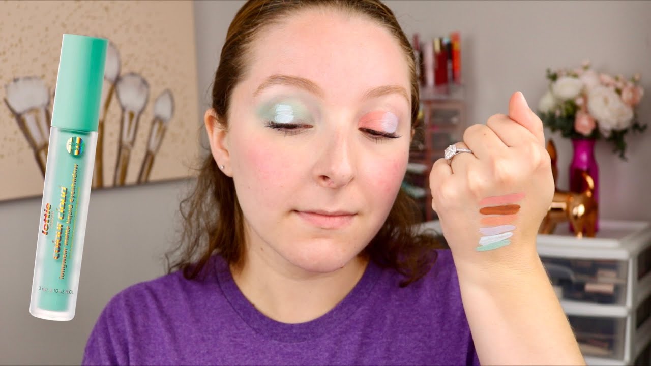 Lottie London Colour Cloud Longwear Matte Liquid Eyeshadow Review - YouTube