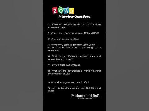 #zoho interview questions for software developer | #shorts #coding #interview - YouTube
