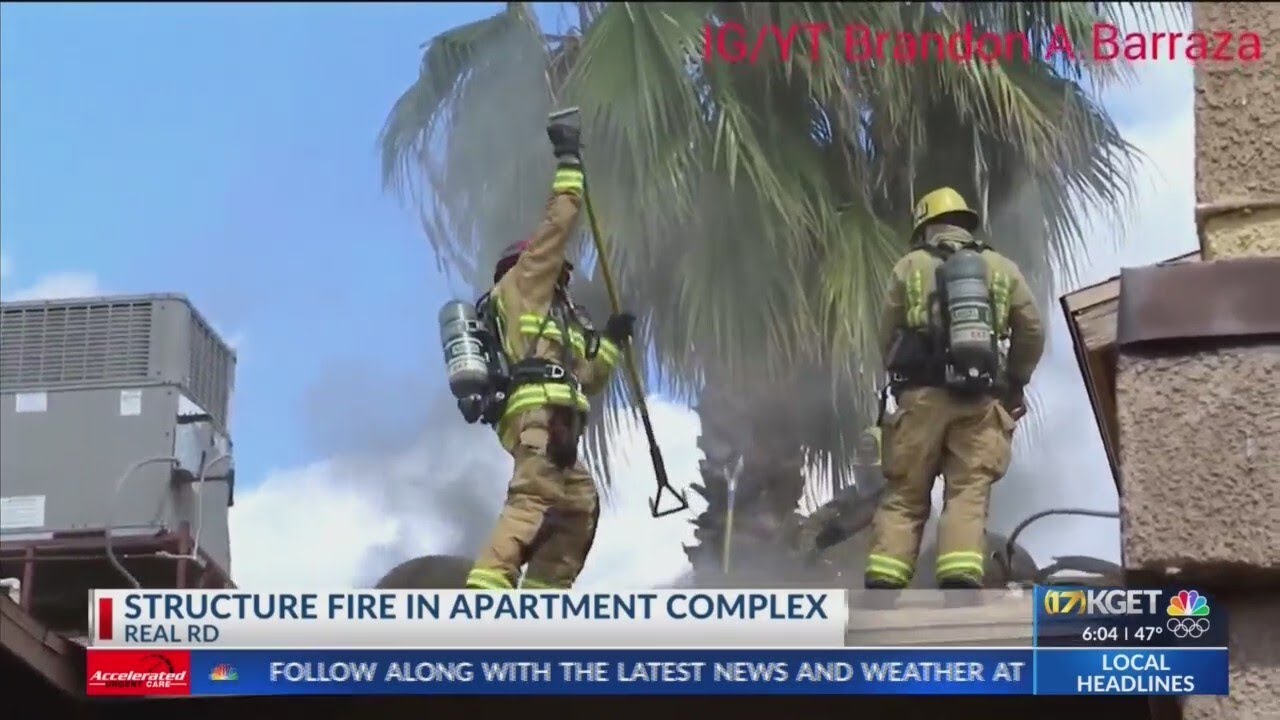 Structure fire breaks out at apartment complex on Real Road - YouTube