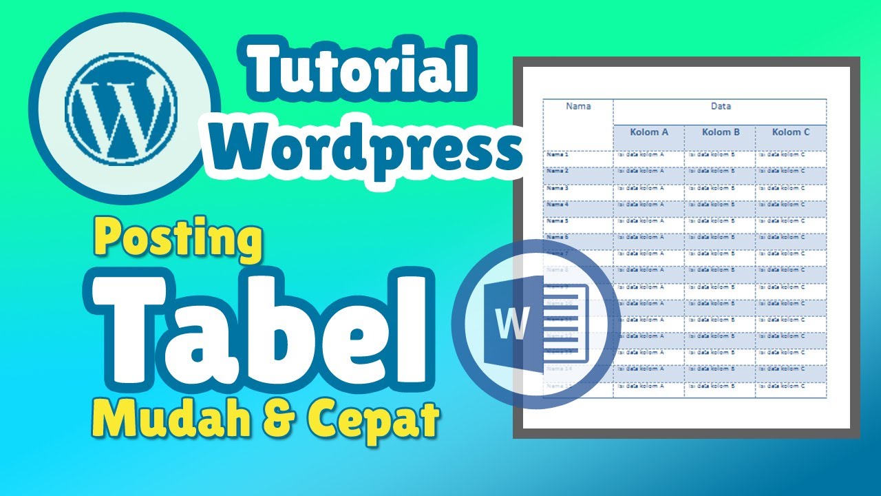 tutorial tabel wordpress - cara mudah posting tabel dari word ke ...