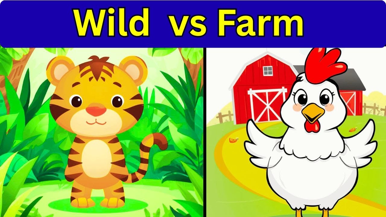 Wild Animals vs Farm Animals 🦁🐮 | Learn Animals for Kids | Fun ...