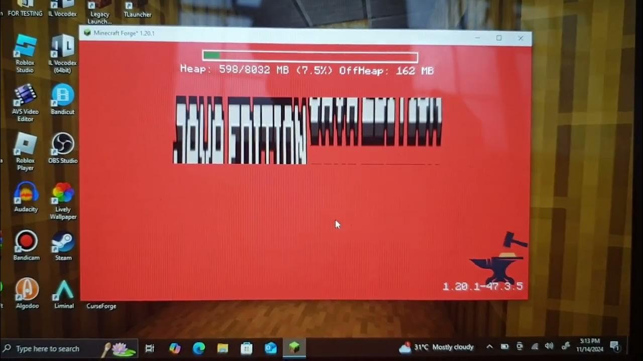 Weird Minecraft Forge + Optifine Loading Screen Glitch - YouTube