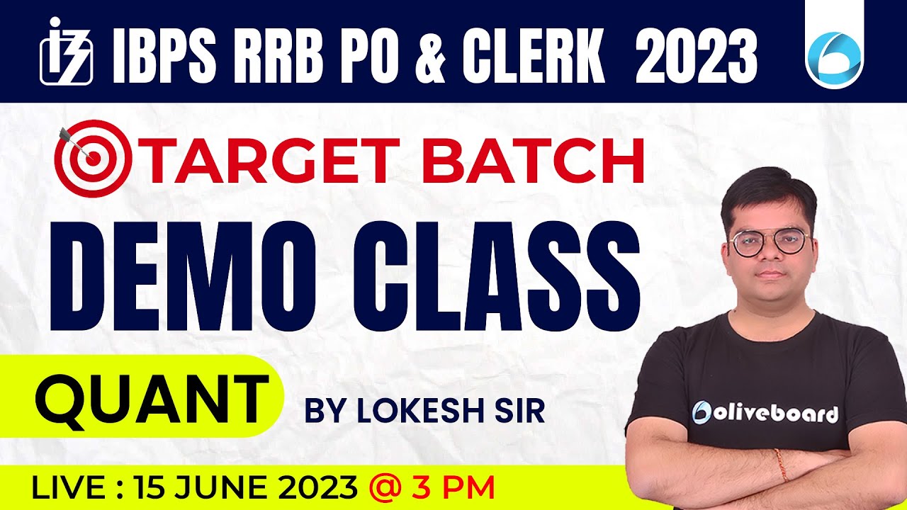 IBPS RRB PO & Clerk 2023 | Target Batch | Demo Class | QUANT By Lokesh ...