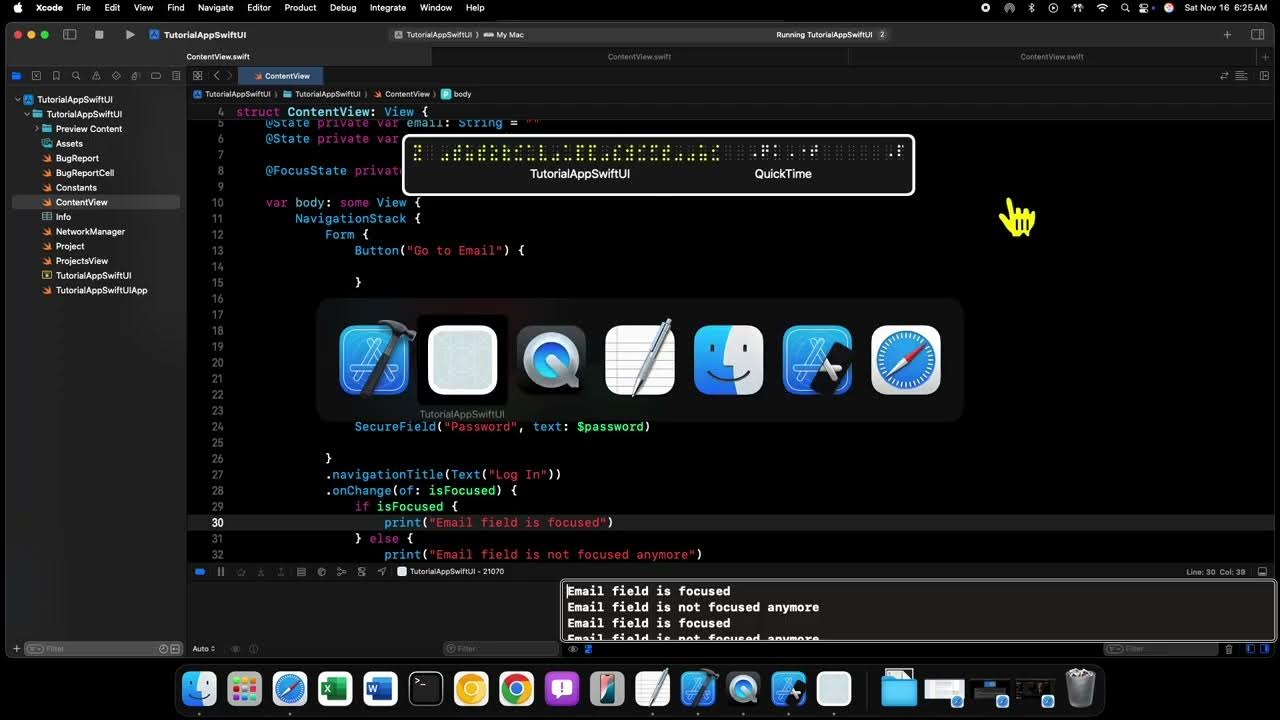 SwiftUI - 65 - Managing Focus Using the FocusState Property Wrapper - YouTube
