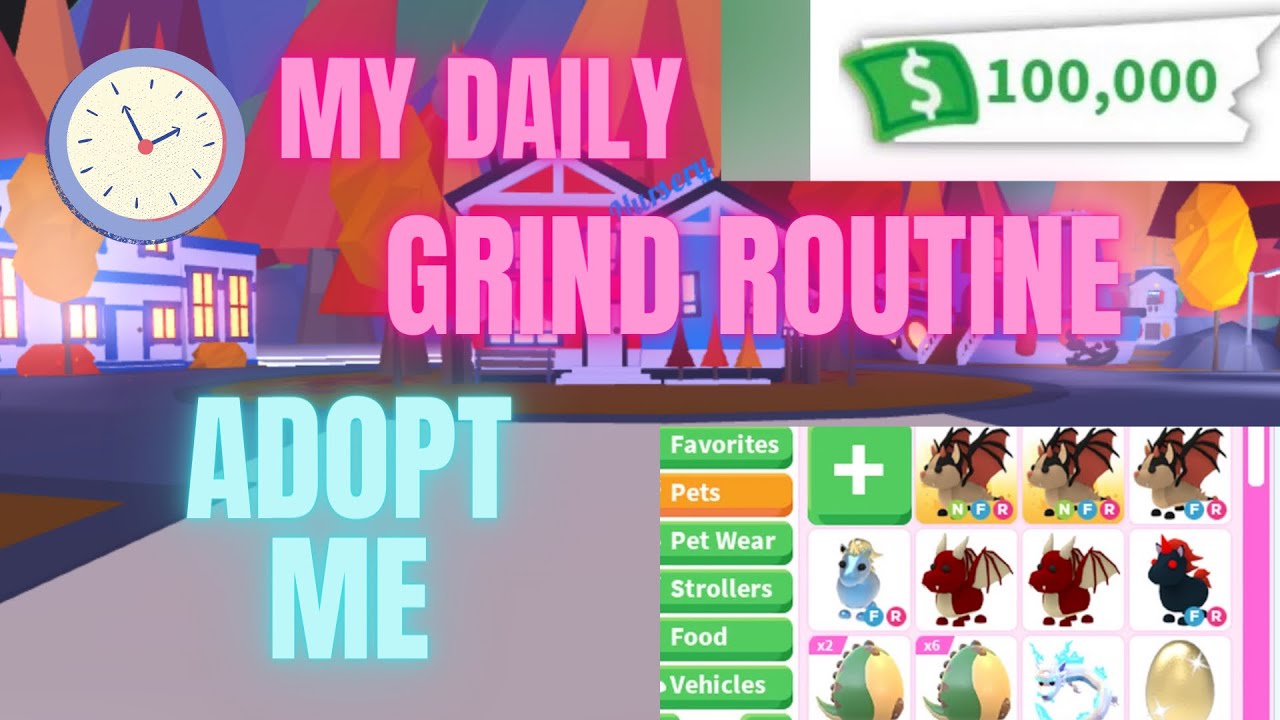 My daily grind routine in adopt me! - YouTube
