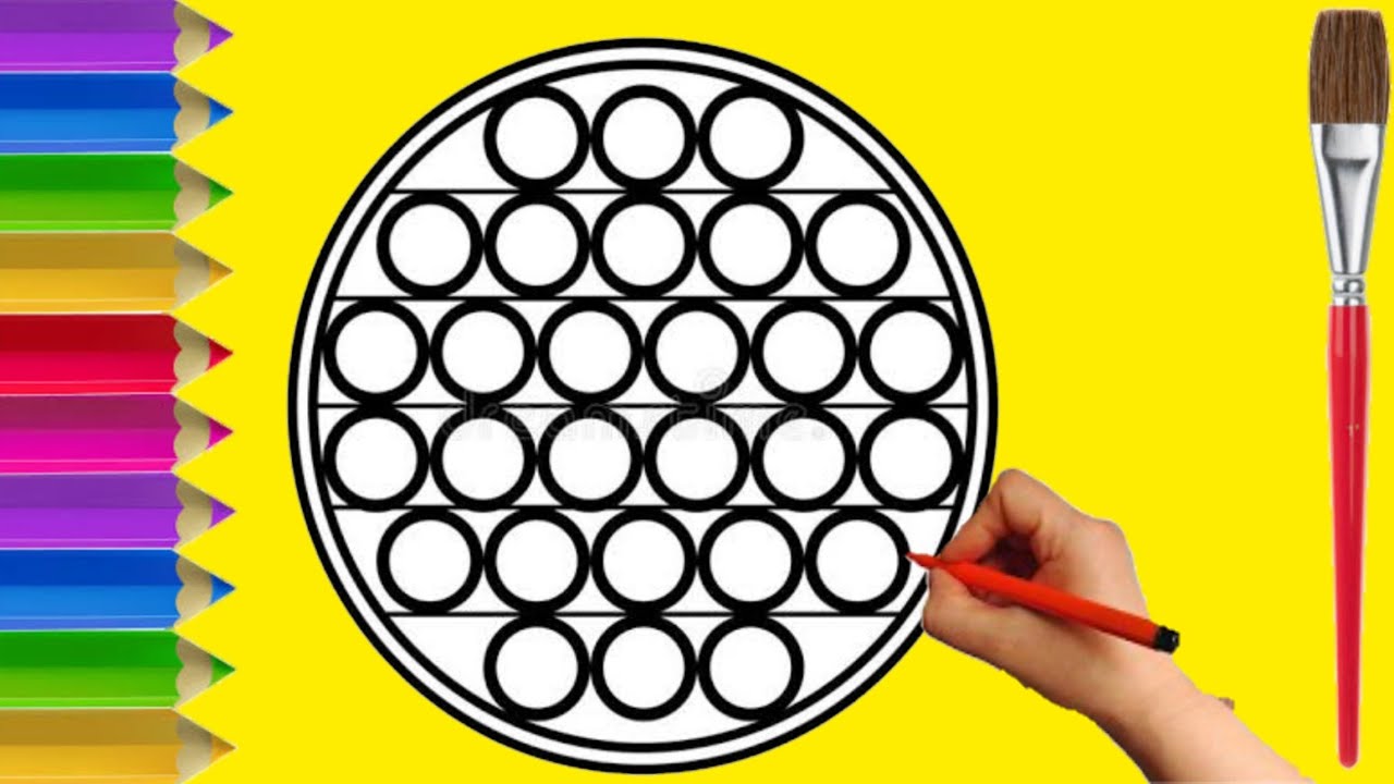 How to Draw Circle POP IT Step by Step | Draw simple Drawing Lesson ...