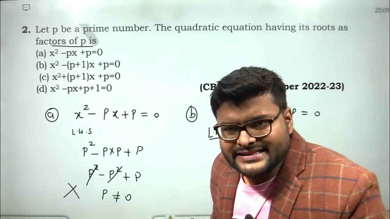 Let p be a prime number. The quadratic equation having its roots as ...