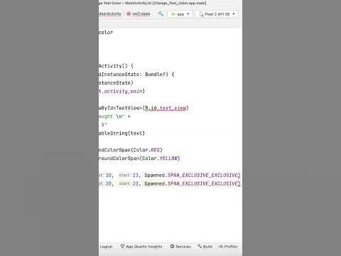 Change the Color of a Part of a TextView in Android Studio - YouTube