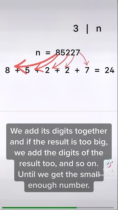 Can you quickly tell if the number is divisible by 3? Watch this video ...
