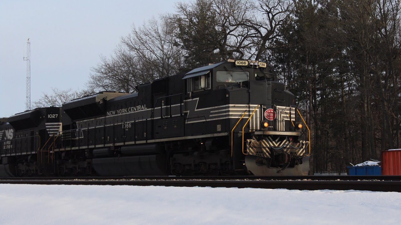 NS 1066 NYC HERITAGE LEADING NS 866 THROUGH HOBART, IN! - YouTube