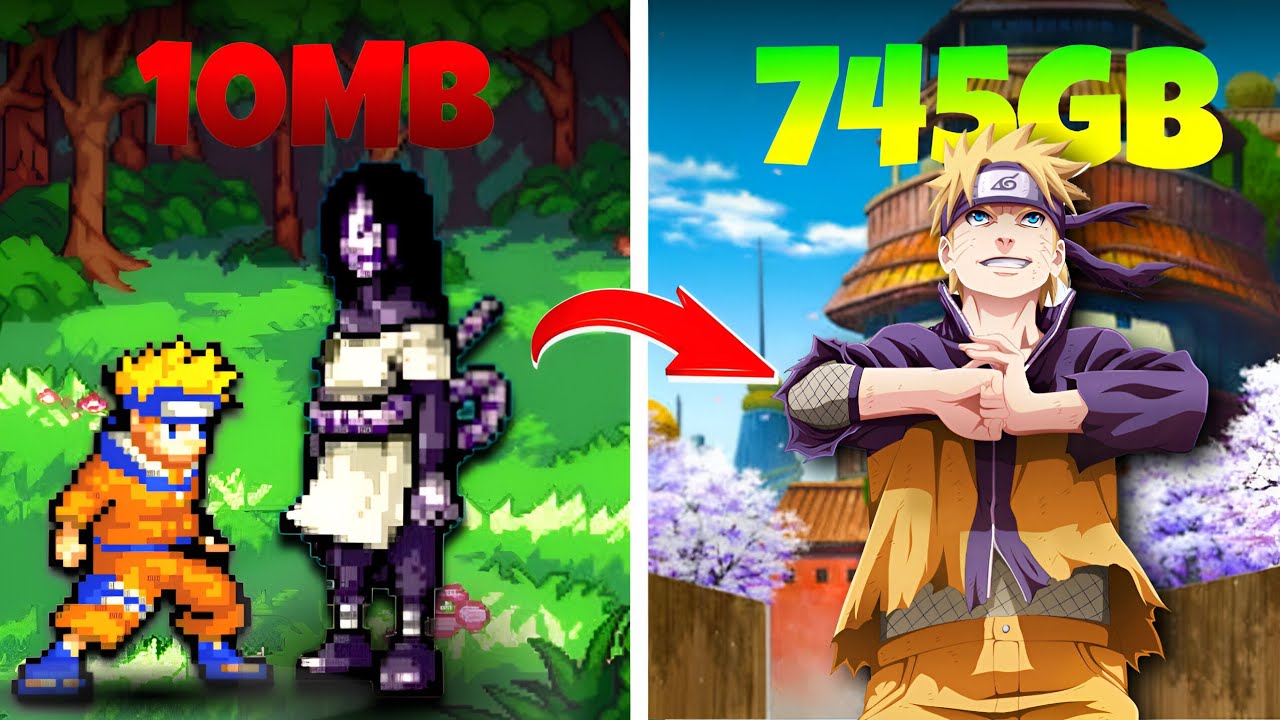 I PLAYED 10MB TO 745GB NARUTO GAMES - YouTube