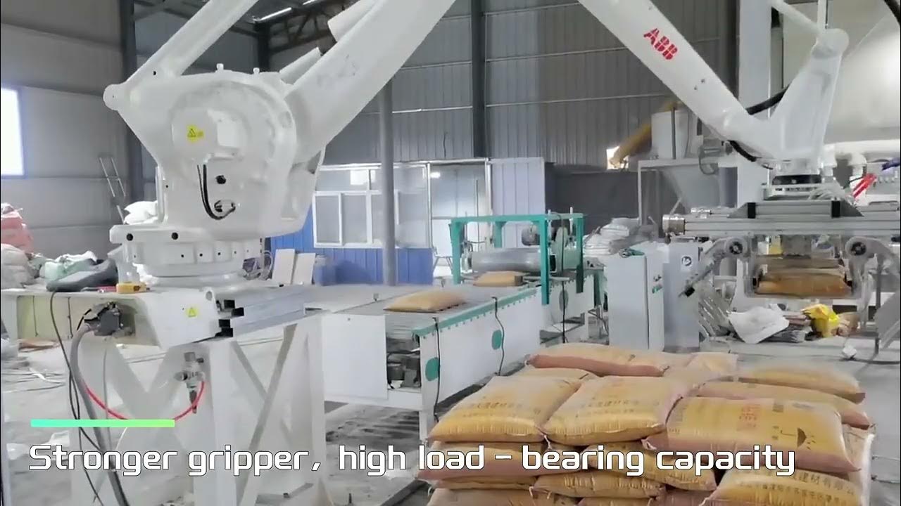 ABB Robot Palletizer Line For Bags/Double gripper palletizing line# ...